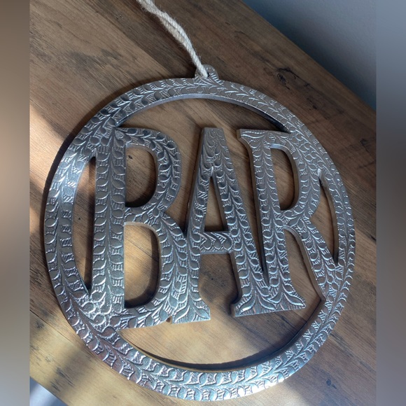 Wall Decor | Silver Metal Bar Sign | Poshmark